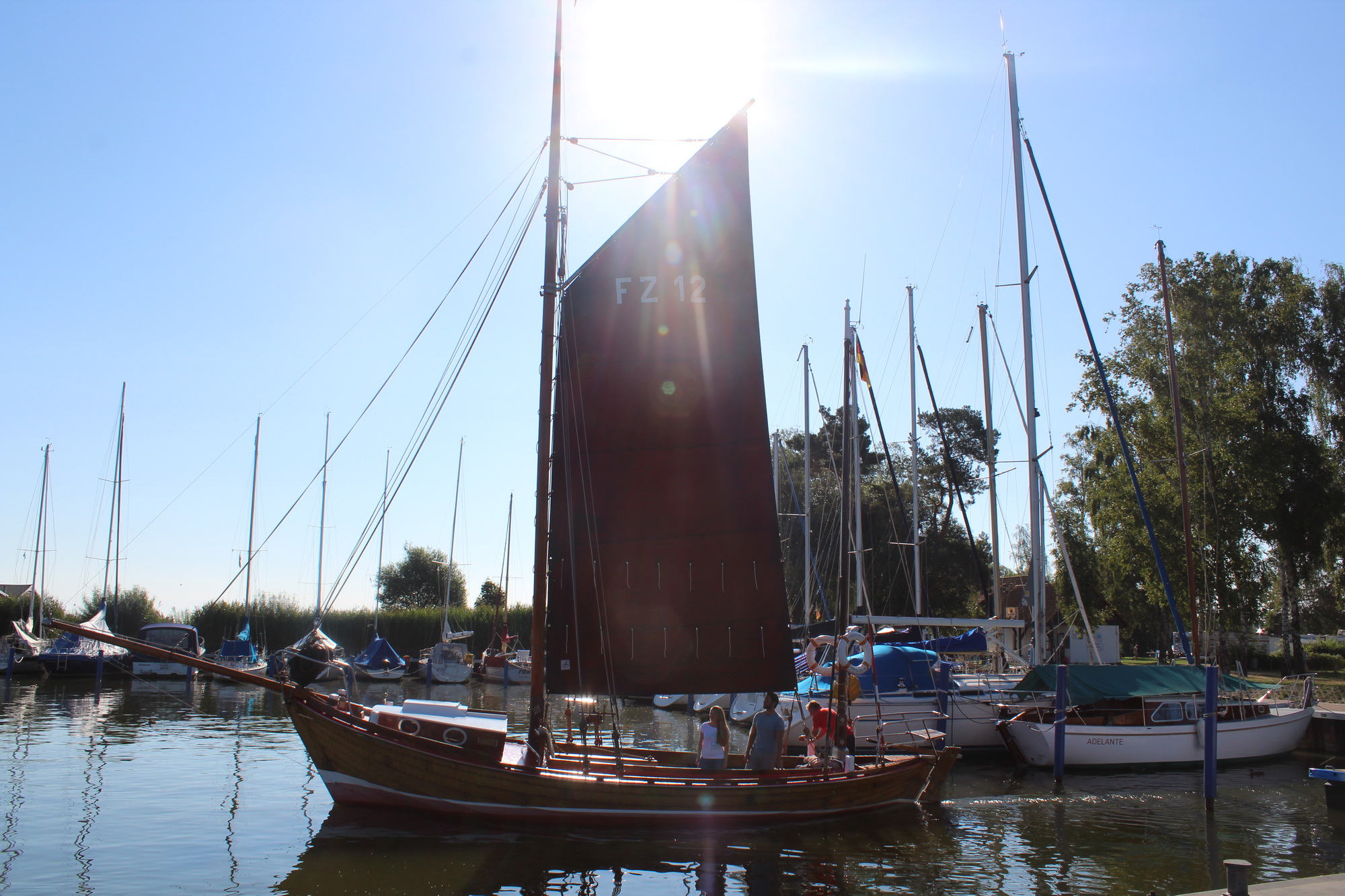 Sailing trip on the Stettin Lagoon on a Zeesen boat